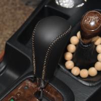 China Black Leather Gear Shift Knob Cover for Toyota Fortuner Hilux Automatic for sale