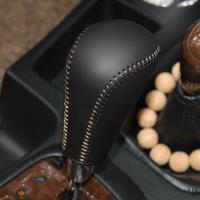 China Black Leather Gear Shift Knob Cover for Toyota Fortuner Hilux Automatic for sale