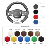 China Hand Sewing Artificial Leather Steering Wheel Cover for Dodge SRT Challenger Charger Durango 2015-2021 Jeep Cherokee Trackhawk for sale