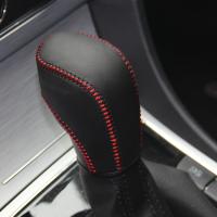 China Black Leather Gear Shift Knob Cover for VW Golf 6 Mk6 Passat Tiguan Polo Automatic for sale