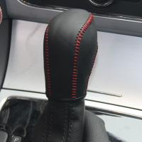 China Black Leather Gear Shift Knob Cover for VW Golf 6 Mk6 Passat Tiguan Polo Automatic for sale