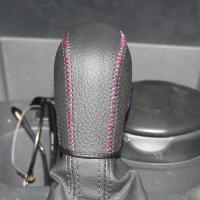 China Black Leather Gear Shift Knob Cover for VW Golf 6 Mk6 Passat Tiguan Polo Automatic for sale