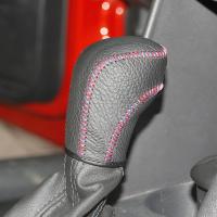 China Black Leather Gear Shift Knob Cover for VW Golf 6 Mk6 Passat Tiguan Polo Automatic for sale