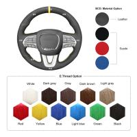 China Custom Hand Stitching Black Soft Suede Steering Wheel Cover for Dodge Challenger Charger Durango 2015-2021 for sale