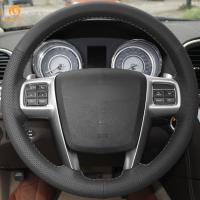 China Design Your Own Genuine Leather Suede Stitched DIY Car Steering Wheel Cover Wrap for Chrysler 300C 200 Grand Voyager 2011-2014 for sale