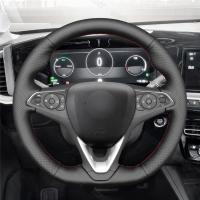 China Hand Stitching Microfiber Leather Steering Wheel Cover for Opel Vauxhall Astra K Corsa E F VXR OPC Combo Grandland Insignia for sale