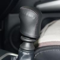 China Black Leather Gear Shift Knob Cover for Nissan X-Trail Qashqai 2 Manual Transmission for sale