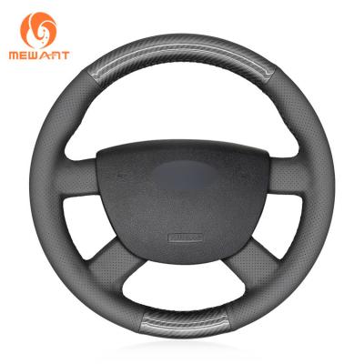 China Hand Sewing Carbon PU Leather Steering Wheel Cover for Ford Kuga Focus C-MAX Transit Tourneo Connect 2004 2009 2007 2010 for sale
