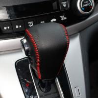 China Black Leather Gear Shift Knob Cover for Honda CRV CR-V 2012 2013 2014 Automatic for sale