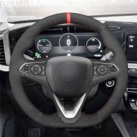 China Hand Stitching Suede Steering Wheel Cover for Opel Vauxhall Astra K Corsa E F OPC VXR Grandland X Insignia CT Mokka 2015-2021 for sale