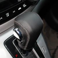 China Black Leather Gear Shift Knob Cover for Honda CRV CR-V 2012 2013 2014 Automatic for sale