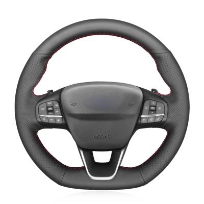 China Accessories Hand Sewing Artificial Leather Steering Wheel Cover for Ford Focus ST-Line Fiesta ST-Line ST 2018 2019 2020 for sale
