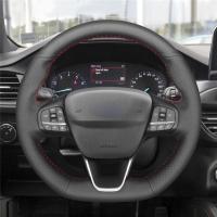 China Accessories Hand Sewing Artificial Leather Steering Wheel Cover for Ford Focus ST-Line Fiesta ST-Line ST 2018 2019 2020 for sale