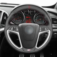 China Custom Hand Sewing Leather Suede Steering Wheel Cover for Opel Astra GTC OPC Vauxhall VXR Holden Astra for sale