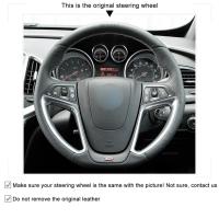 China Custom Hand Sewing Leather Suede Steering Wheel Cover for Opel Astra GTC OPC Vauxhall VXR Holden Astra for sale