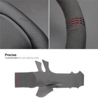 China Custom Hand Sewing Leather Suede Steering Wheel Cover for Opel Astra GTC OPC Vauxhall VXR Holden Astra for sale