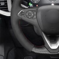 China Factory Black PU Leather Hand Sewing Steering Wheel Wrap For Vauxhall Astra/Corsa/Combo Life/Grandland/Insignia/Mokka 2015-2021 for sale
