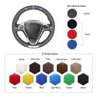 China Hand Sewing Artificial Leather Steering Wheel Cover Blue Strip Thread for Ford Fiesta ST 2013 2014 2015 2016 2017 2018 for sale