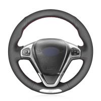China Accessories Hand Sewing Artificial Leather Steering Wheel Cover for Ford Fiesta ST 2013 2014 2015 2016 2017 2018 for sale