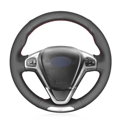 China Accessories Hand Sewing Artificial Leather Steering Wheel Cover for Ford Fiesta ST 2013 2014 2015 2016 2017 2018 for sale