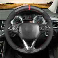 China Hand Stitching Matte Carbon Suede Steering Wheel Cover for Opel Vauxhall Astra K Corsa E Crossland X Grandland X Insignia Zafira for sale