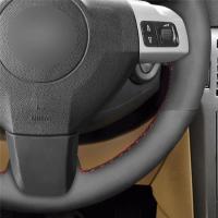 China Black Leather Car Accessories Hand Sewing Steering Wheel Cover For Vauxhall Astra (H) Zaflra (B) Signum Vectra (C) 2002-2009 for sale