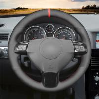 China Custom Hand Sewing Black Suede Steering Wheel Cover for Opel Vauxhall Holden Astra H GSI Zaflra B Signum Vectra C for sale