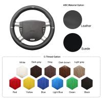 China Custom Hand Sewing DIY Black Genuine Leather Design Steering Wheel Cover For Ford Mondeo Mk3 2002 2003 2004 2005 2006 for sale