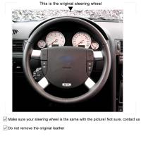 China Custom Hand Sewing DIY Black Genuine Leather Design Steering Wheel Cover For Ford Mondeo Mk3 2002 2003 2004 2005 2006 for sale