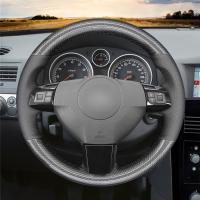 China Hand Sewing Carbon Fiber Leather Steering Wheel Cover for Opel Astra GSI Vauxhall Corsa Vectra C 2005 2006 for sale
