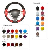 China Custom Red Black Suede Leather Steering Wheel Cover For Ford Fiesta 2008 2009 2010 2011 2012 2013 Ecosport 2013 2014 2015 2016 for sale