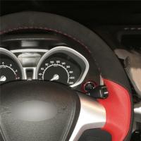 China Custom Red Black Suede Leather Steering Wheel Cover For Ford Fiesta 2008 2009 2010 2011 2012 2013 Ecosport 2013 2014 2015 2016 for sale
