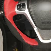 China Custom Red Black Suede Leather Steering Wheel Cover For Ford Fiesta 2008 2009 2010 2011 2012 2013 Ecosport 2013 2014 2015 2016 for sale