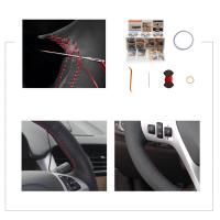 China Black DIY Genuine Leather Steering Wheel Cover For Ford Explorer Taurus Edge Flex 2011 2012 2013 2014 2015 2016 2017 2018 2019 for sale