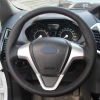 China Custom Hand Sewing Artificial Leather Steering Wheel Cover for Ford Fiesta MK7 7.5 Ecosport Zetec S Ecoboost 2008 2014 2012 for sale