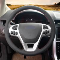 China Accessories Hand Sewing Artificial Leather Steering Wheel Cover for Ford Explorer Taurus Edge 2011 2012 2013 2014 2015 2016 for sale