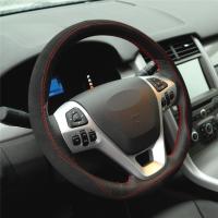China Accessories Hand Sewing Leather Suede Steering Wheel Cover for Ford Explorer Taurus Edge 2011 2012 2013 2014 2015 2016 for sale
