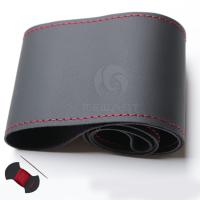 China 18 Inch Soft Skin Artificial Leather Stitched DIY Auto Cover Steering Wheel Protector for sale