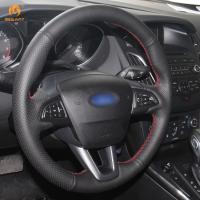China Black Leather Steering Wheel Cover for Ford Focus 3 2015 for sale