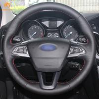 China Black Leather Steering Wheel Cover for Ford Focus 3 2015 for sale