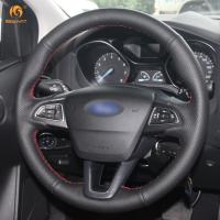 China Black Leather Steering Wheel Cover for Ford Focus 3 2015 for sale