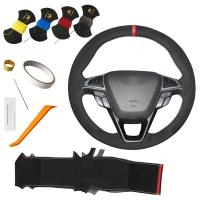 China MEWANT Factory Price Black Yellow High Quality Leather Steering Wheel Cover for Ford Mondeo Fusion 2013 2014 Edge 2015 for sale