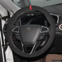 China MEWANT Factory Price Black Yellow High Quality Leather Steering Wheel Cover for Ford Mondeo Fusion 2013 2014 Edge 2015 for sale