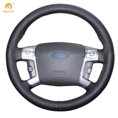 China Hand Sewing Black Artificial Leather Steering Wheel Cover for Ford Mondeo Mk4 2007 2008 2009 2010 2011 2012 2013 2014 for sale