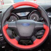 China Best Genuine Real Leather Steering Wheel Cover for Ford Focus 2 3 Kuga Escape Ecosport Mondeo mk3 mk4 Fiesta EDGE F-150 for sale