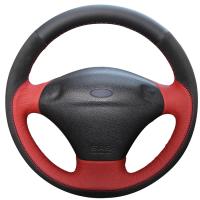 China Custom Styling Genuine Leather Suede Hand Stitch Car Wrap Steering Wheel Cover for Ford Fiesta 4 Mk4 1996-2006 Old Fiesta for sale