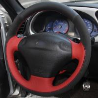 China Custom Styling Genuine Leather Suede Hand Stitch Car Wrap Steering Wheel Cover for Ford Fiesta 4 Mk4 1996-2006 Old Fiesta for sale