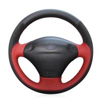 China DIY Design Black Suede Car Steering Wheel Wrap For Ford Fiesta 4 1996 1997 1998 1999 2000 2001 2002 2003 2004 2005 2006 for sale