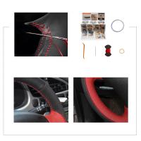 China DIY Design Black Suede Car Steering Wheel Wrap For Ford Fiesta 4 1996 1997 1998 1999 2000 2001 2002 2003 2004 2005 2006 for sale