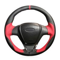 China Black Leather Design DIY Steering Wheel Wrap For Ford Fiesta 2008 2009 2010 2011 2012 2013 Ford Eco Sport 2013 2014 2015 2016 for sale